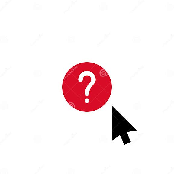 Click Vector Icon, Cursor Symbol with Question Mark. Cursor Arrow Icon ...