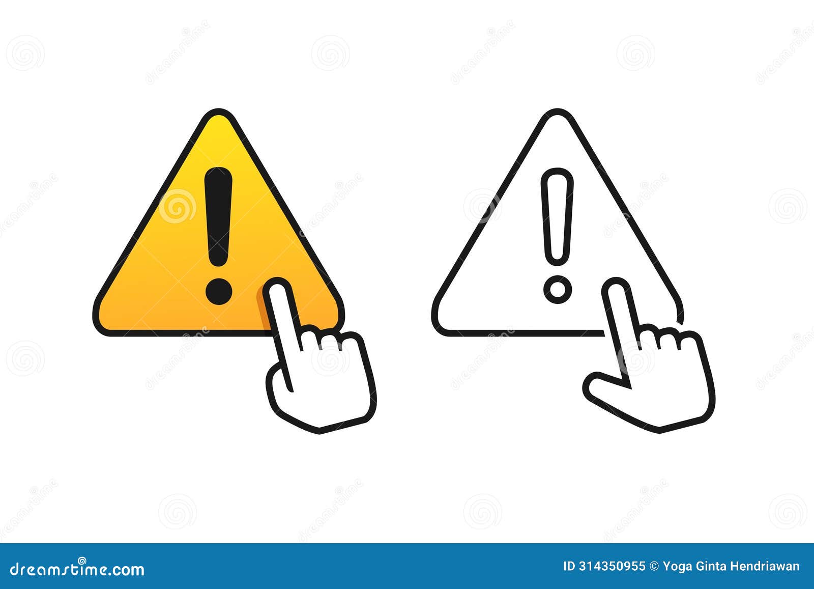 Click Warning Sign. Illustration Vector Stock Vector - Illustration of ...