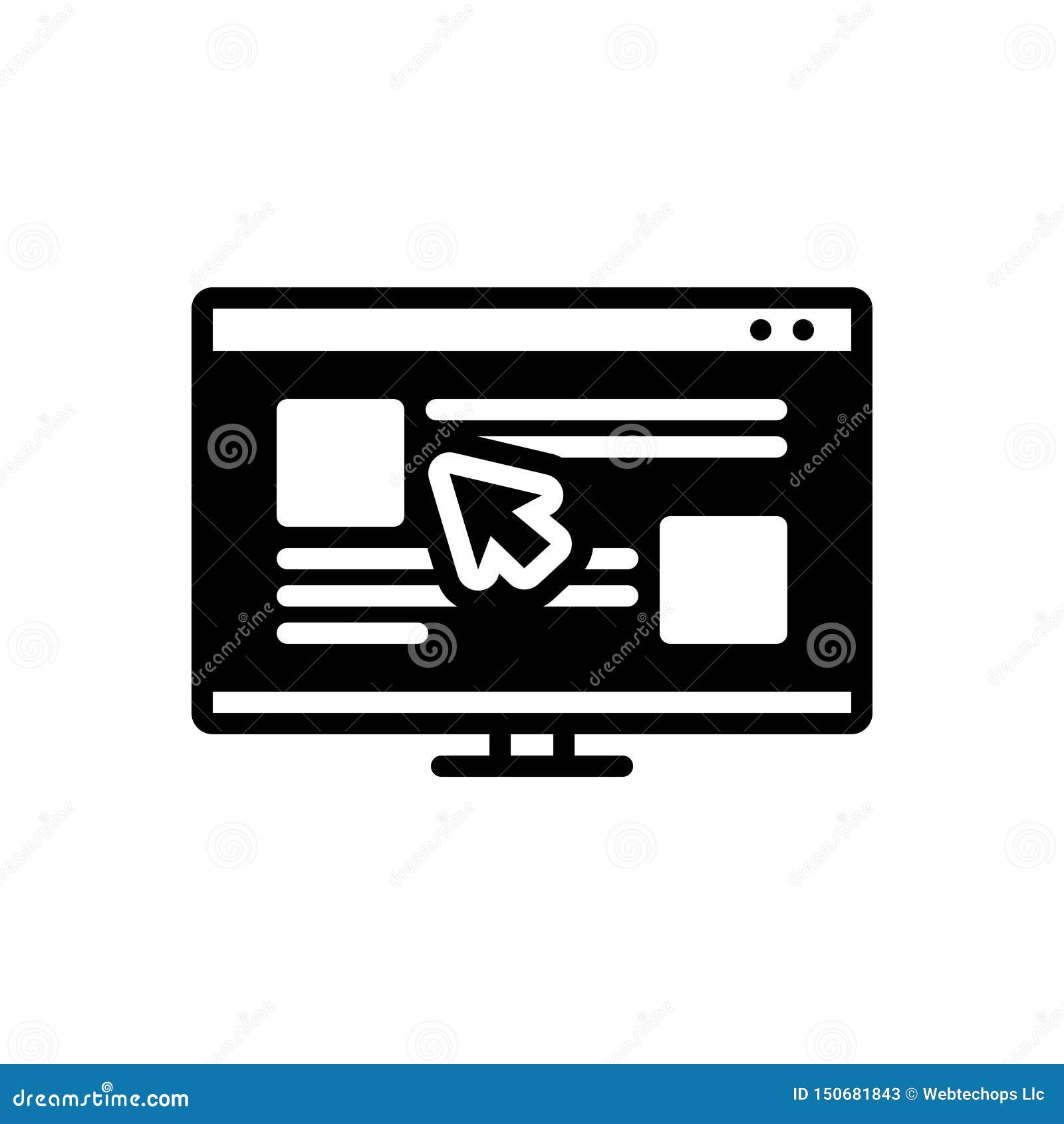 Black Solid Icon for Clickable, Browser and Pointer Stock Vector ...