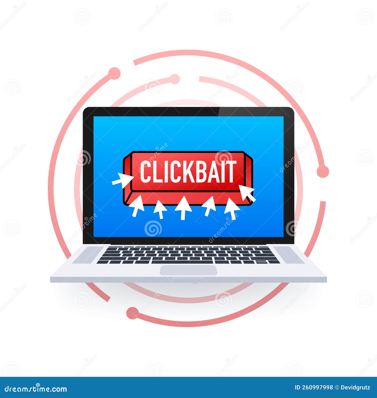 Clickbait Red Button. Hand Click Icon Symbol. Cursor Arrows, Push ... Clickbait Red Button. Hand Click Icon Symbol. Cursor Arrows, Push ...