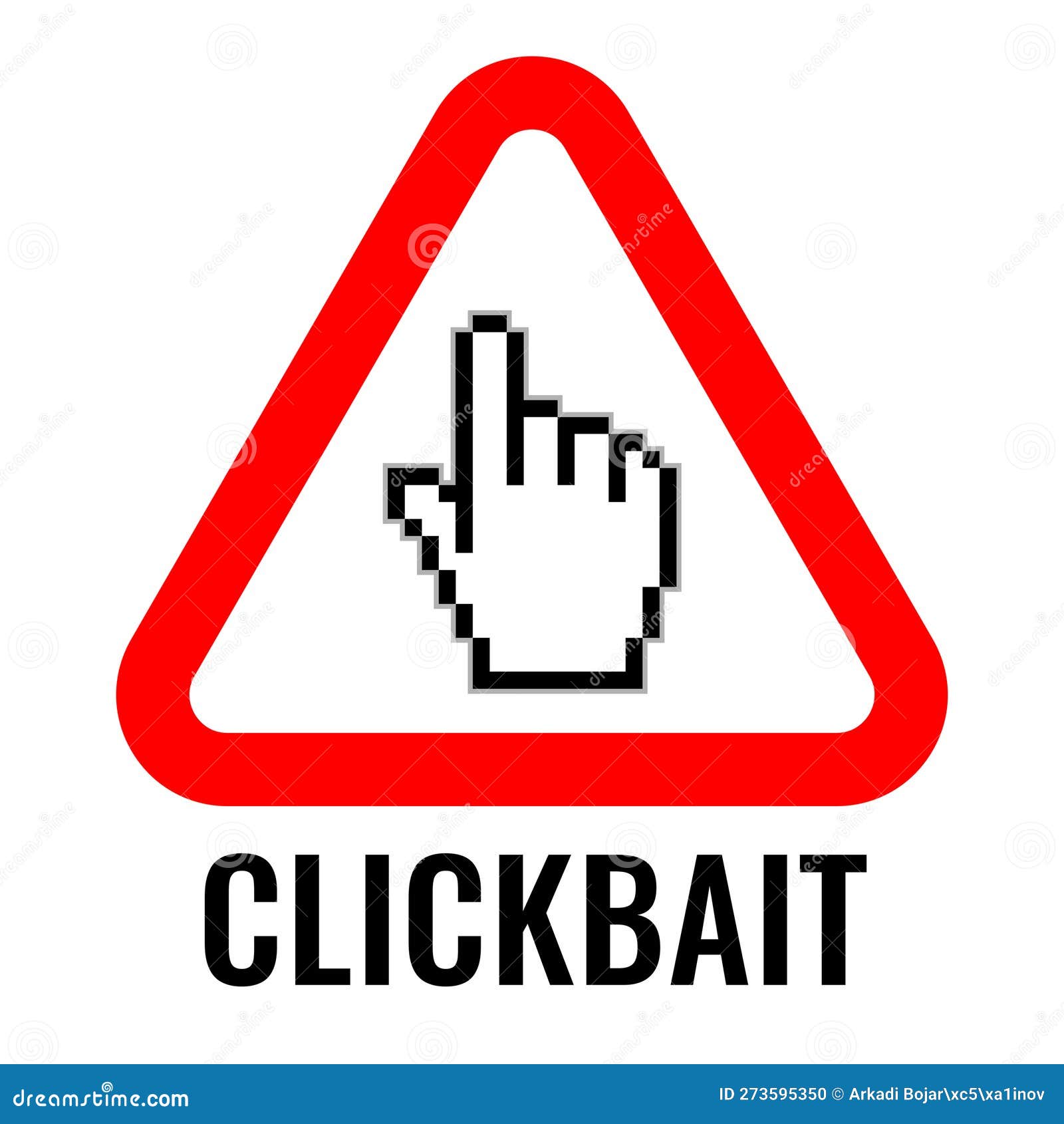 Clickbait warning sign stock vector. Illustration of click - 273595350