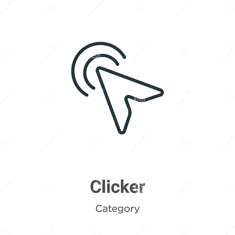 Clicker Outline Vector Icon. Thin Line Black Clicker Icon, Flat Vector ...