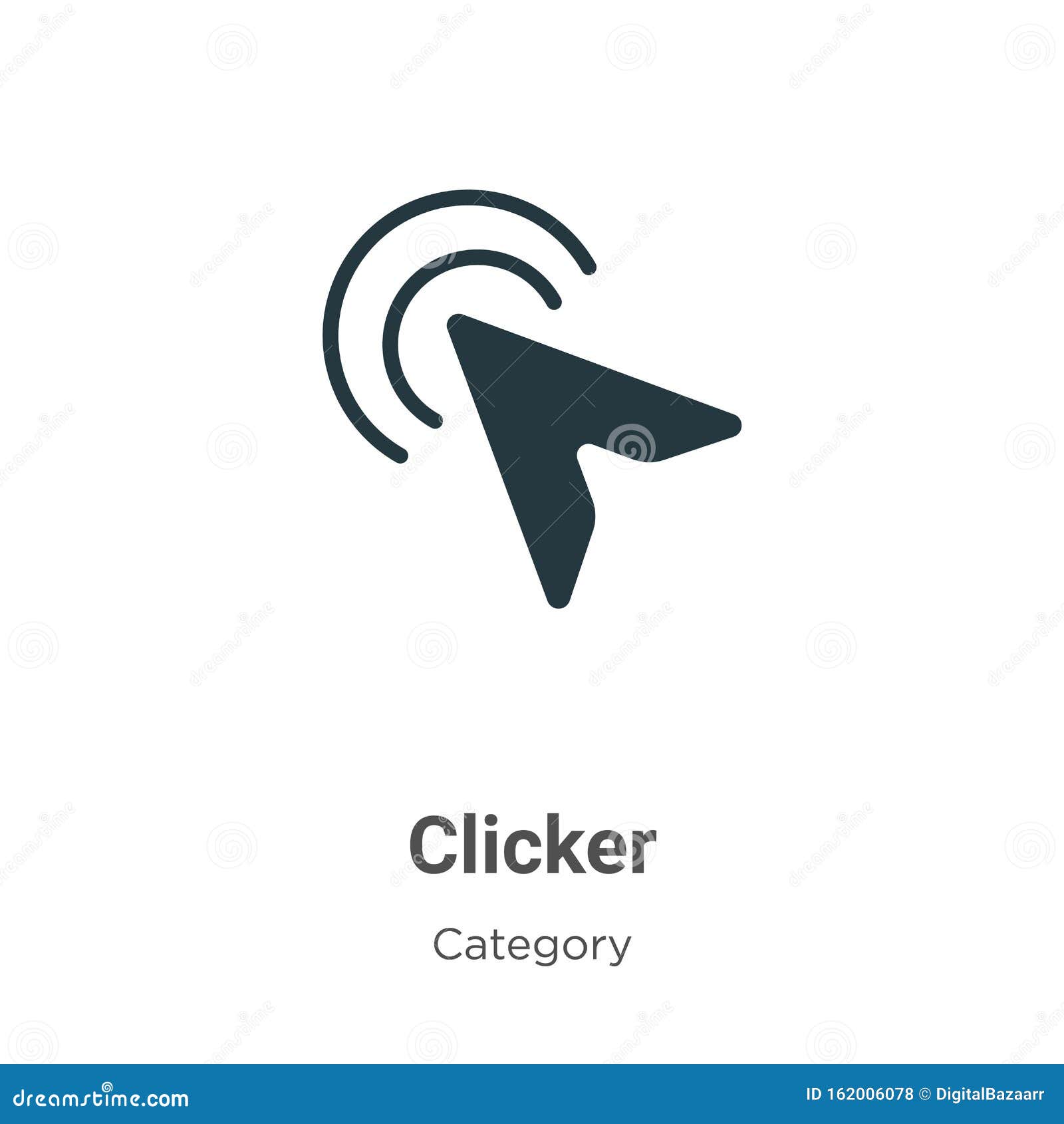 Clicker Vector Icon on White Background. Flat Vector Clicker Icon ...