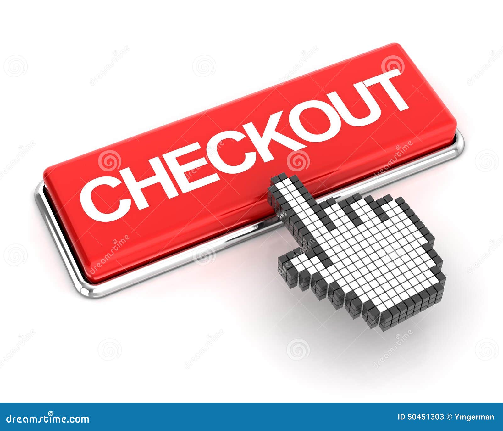 Clicking a checkout button stock illustration. Illustration of computer ...