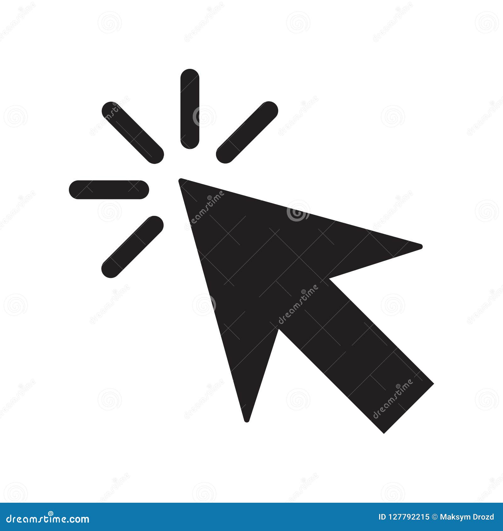 Clicking Cursor Icon. Linear Vector Illustration From Cursors And ...
