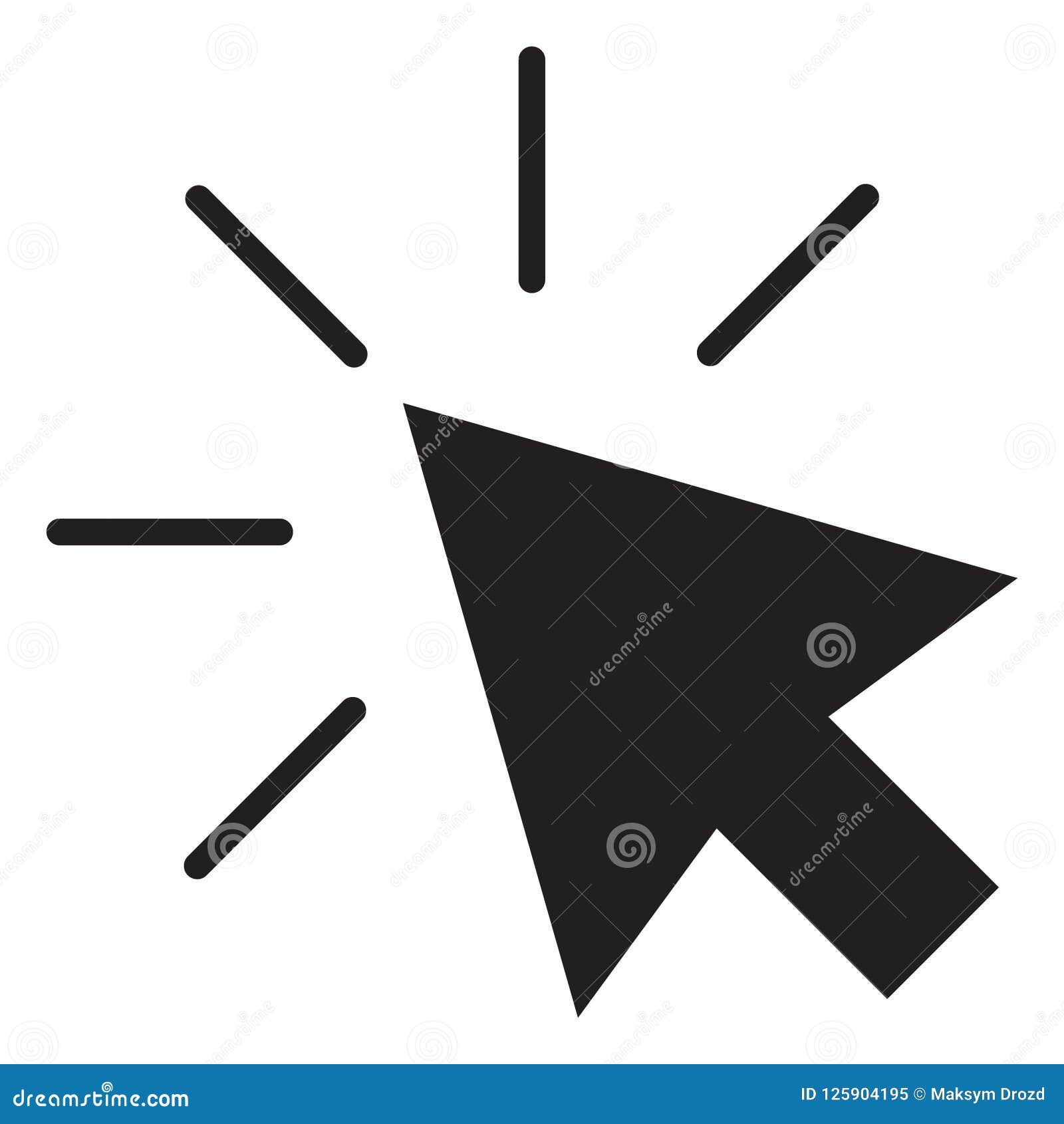 Clicking Cursor Pointer Icon Vector Stock Illustration - Illustration ...