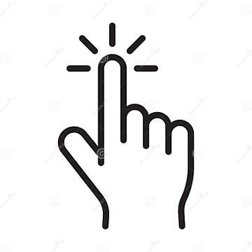 Clicking Finger Icon. Clicking Finger Isolate on White Background Stock ...