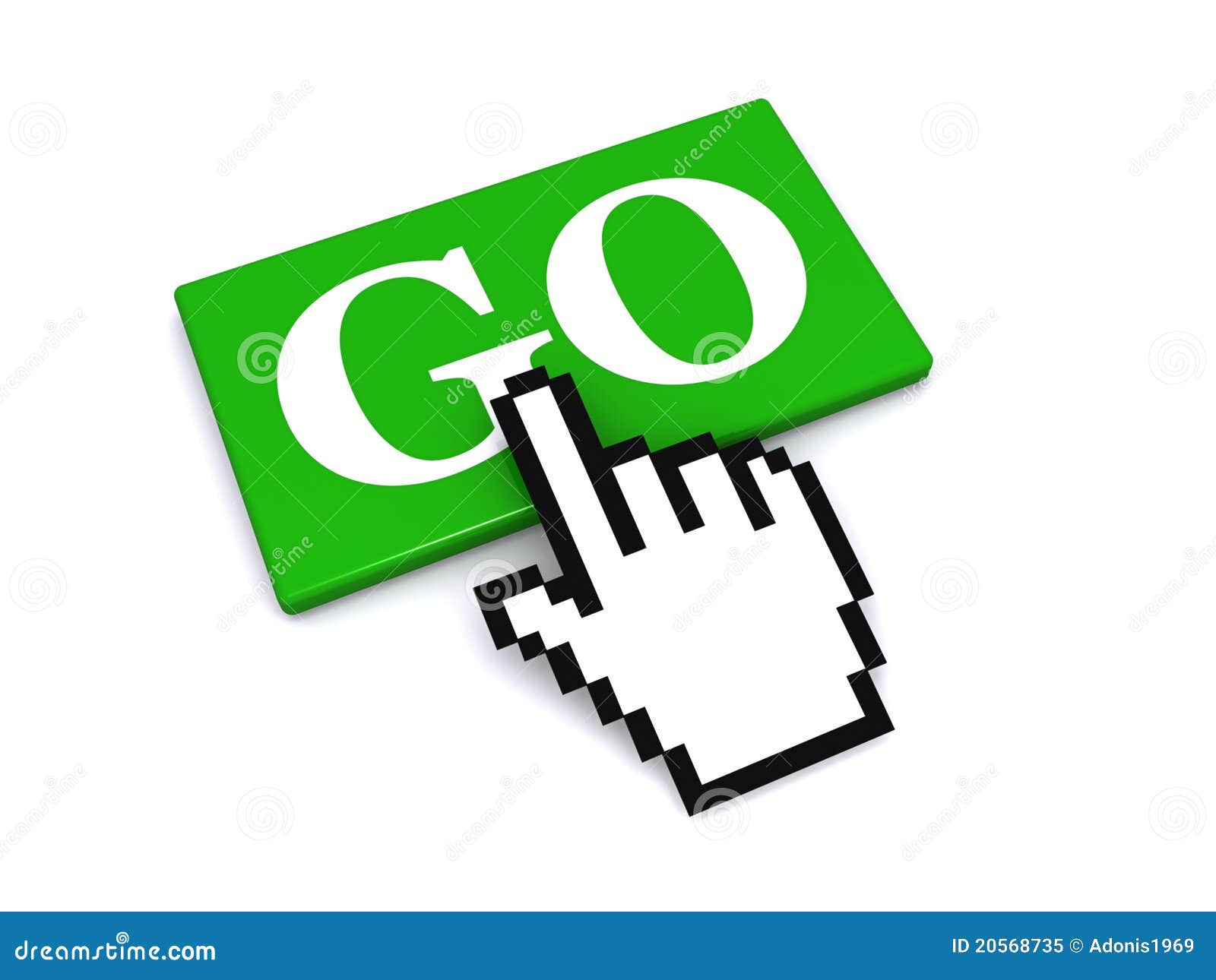 Clicking on go button stock illustration. Illustration of green - 20568735