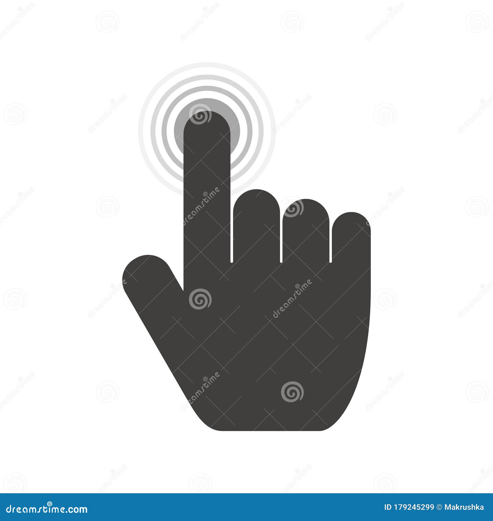 Clicking Hand Icon. Tap or Press Hand Vector. Touch Something with ...