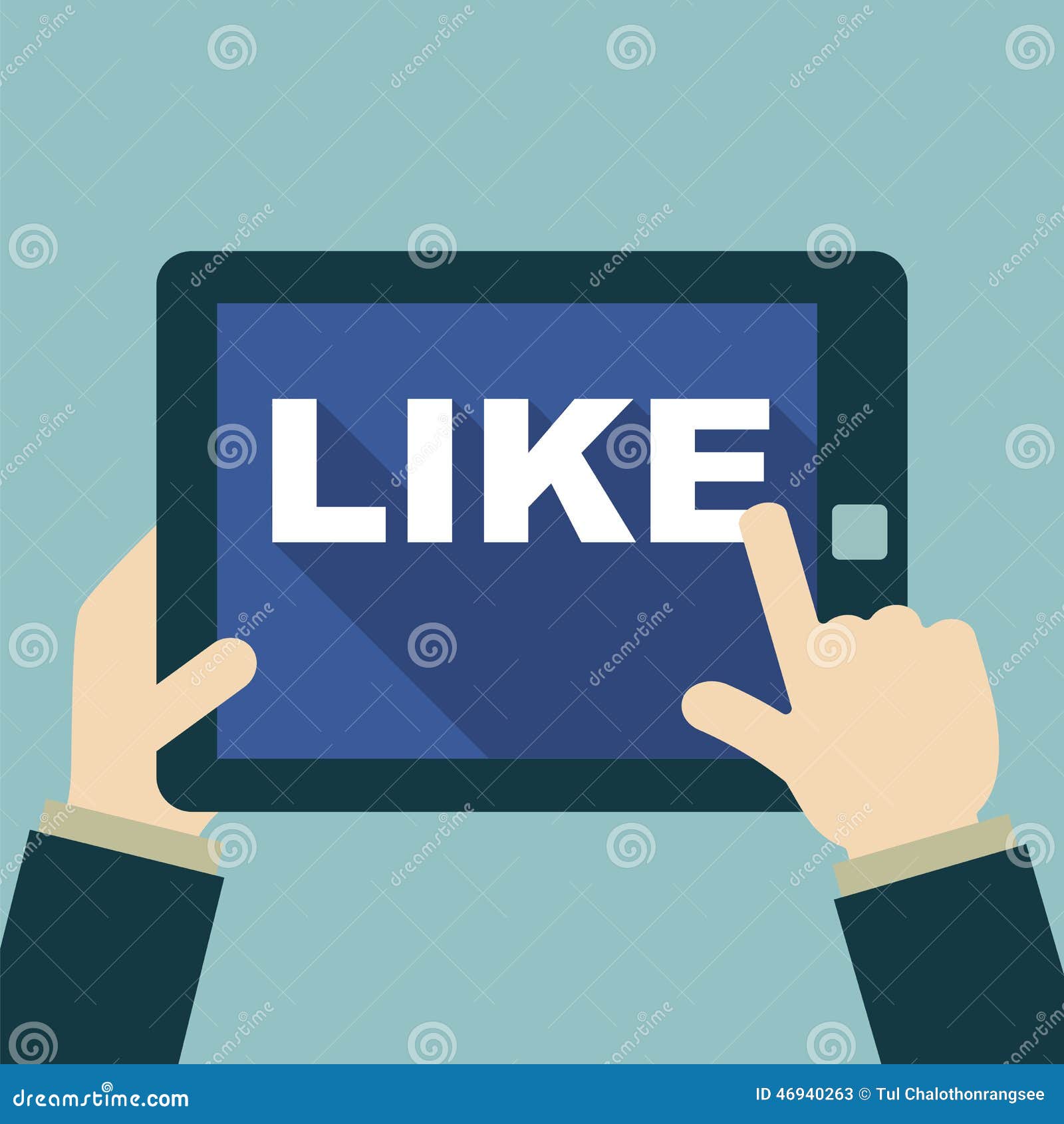 Clicking on like button stock vector. Illustration of icon - 46940263
