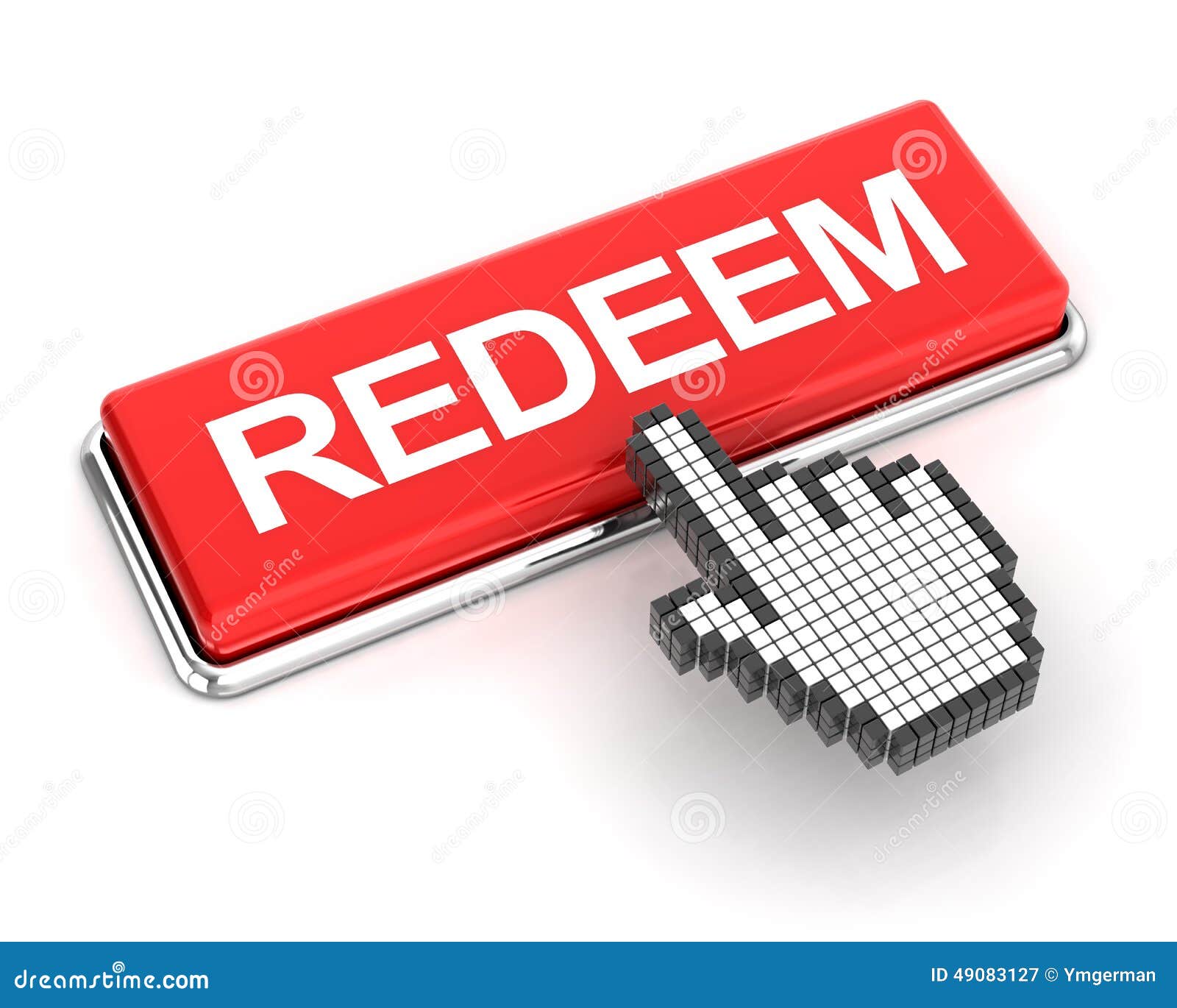 Clicking a Redeem Button, 3d Render Stock Illustration - Illustration ...