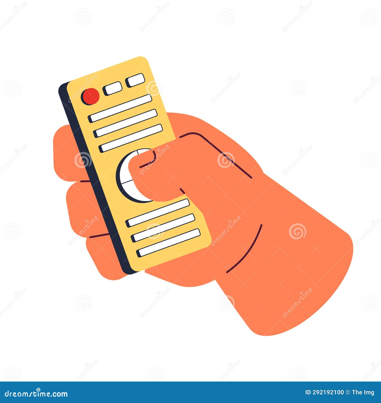 Clicking Remote Control Device Cartoon Character Hand Illustration ...