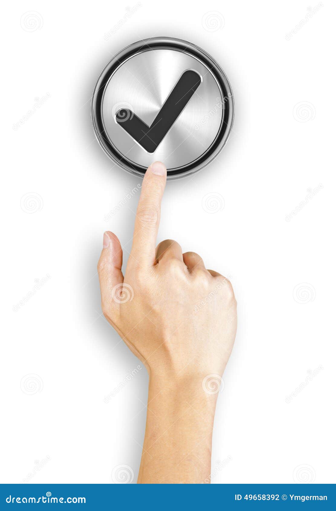 Clicking a tick button stock illustration. Illustration of choice ...