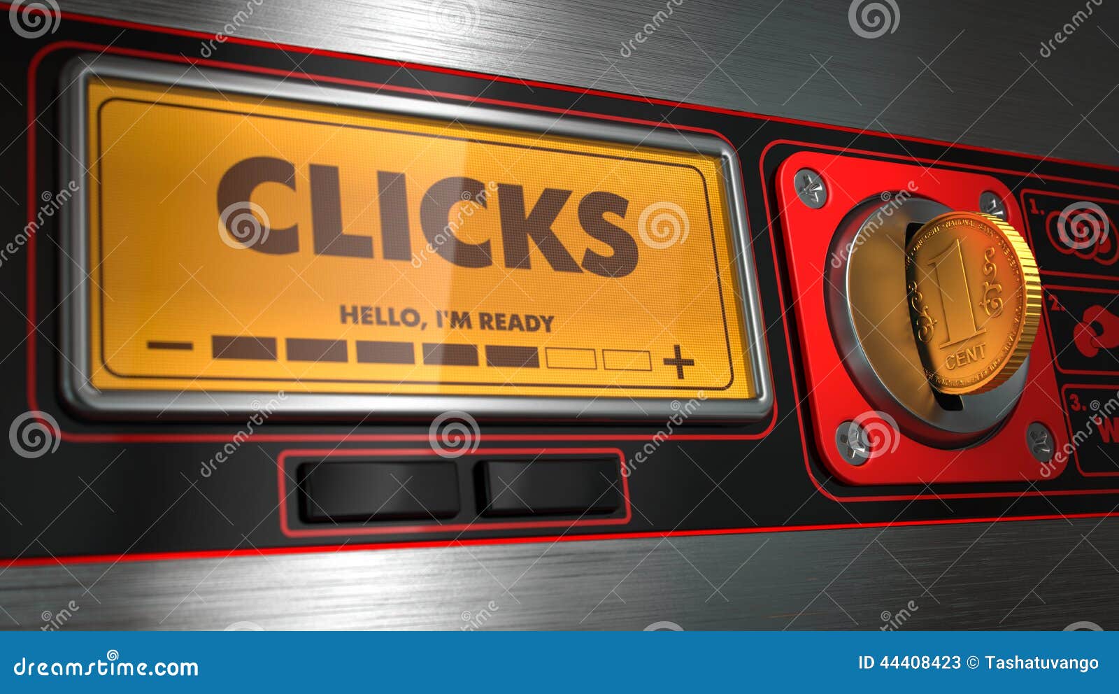 Clicks on Display of Vending Machine. Stock Illustration - Illustration ...