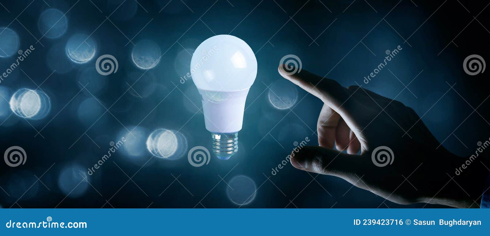 Clicks on the light bulb stock photo. Image of concept - 239423716
