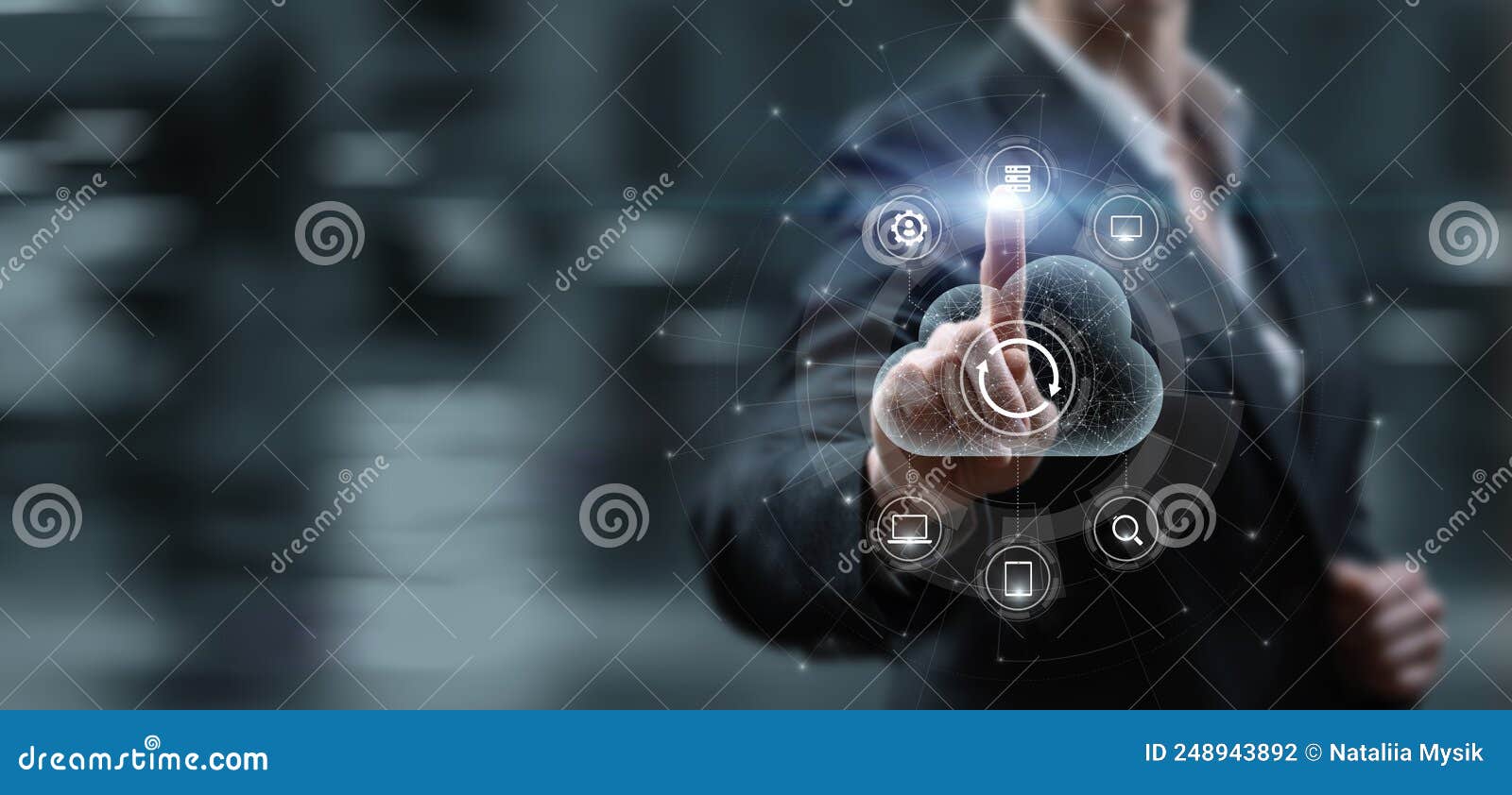 Clicks on Virtual Computer Screen To Data Cloud for Synchronization ...