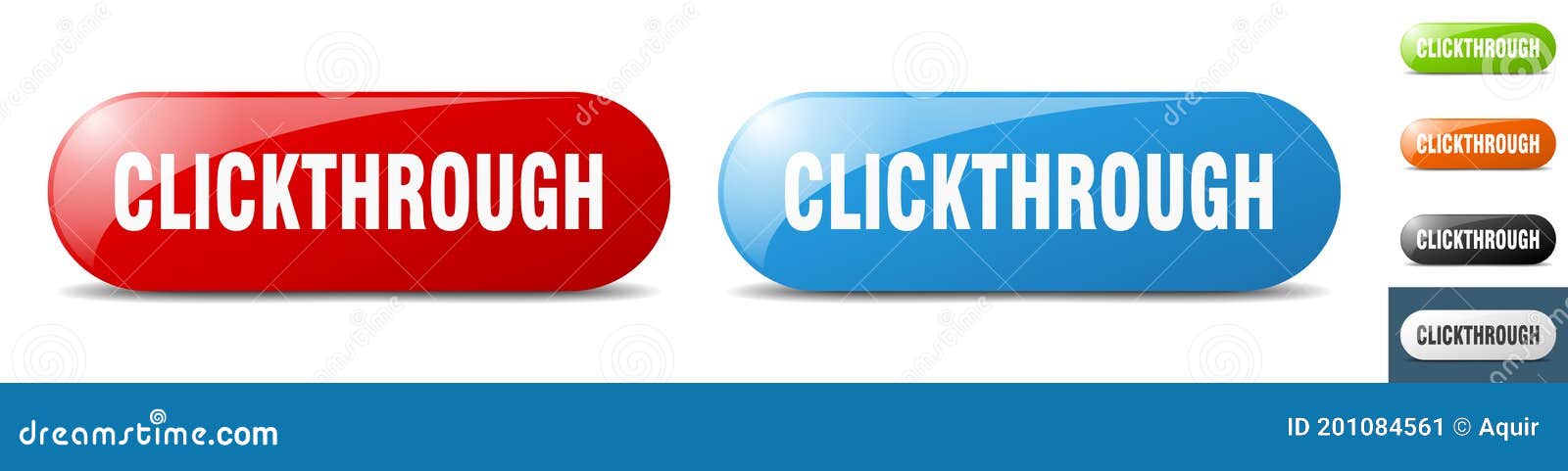 Clickthrough Button. Key. Sign. Push Button Set Stock Vector ...