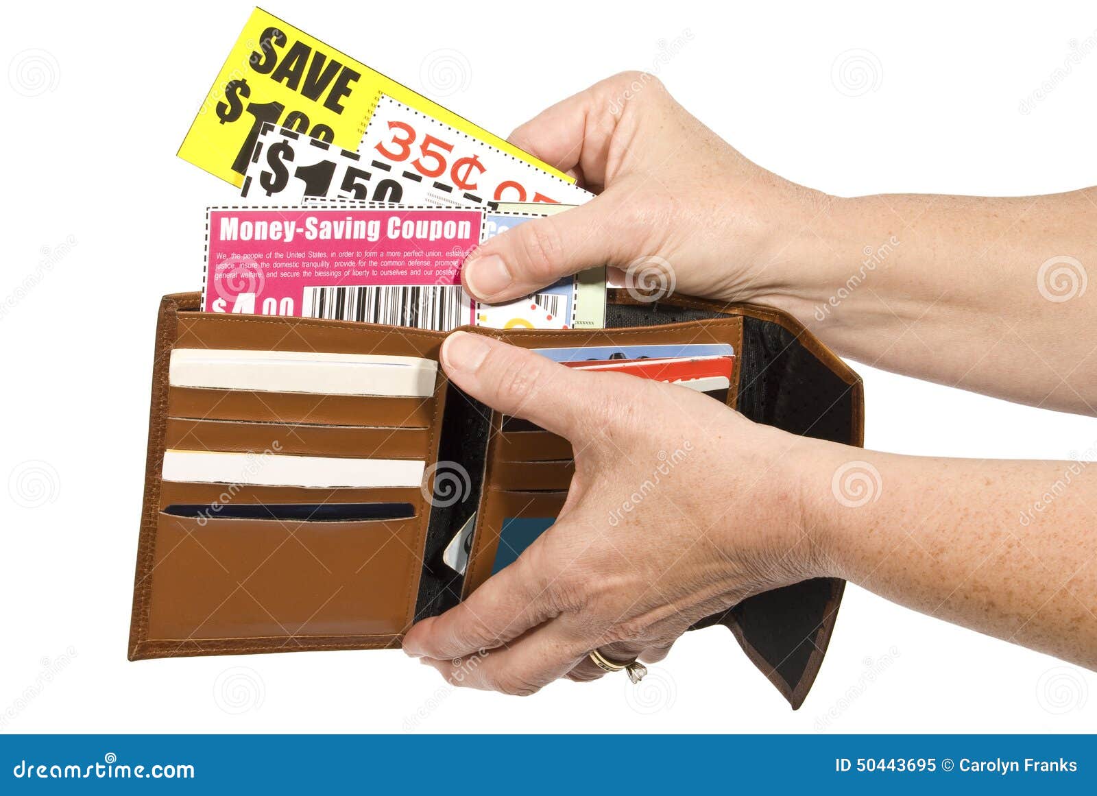 Client économe Employant Des Bons Image stock - Image du épicerie ...