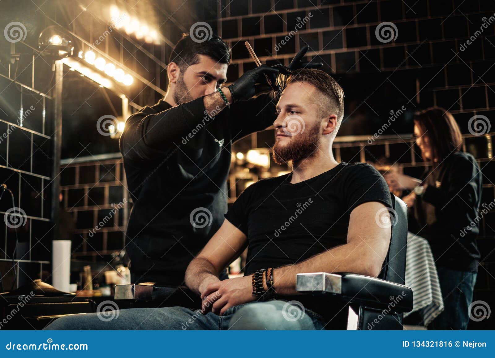 Barber Shop Concept. Barber And Hairdresser. Take Ageing With Respect ...