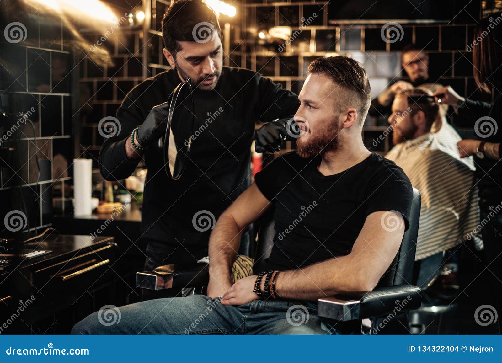 Client in barber shop stock photo. Image of barbershop - 134322404
