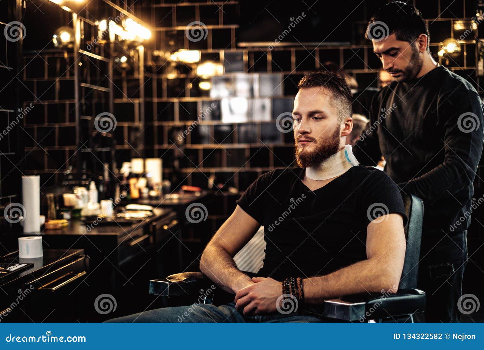 Client in barber shop stock photo. Image of masculinity - 134322582