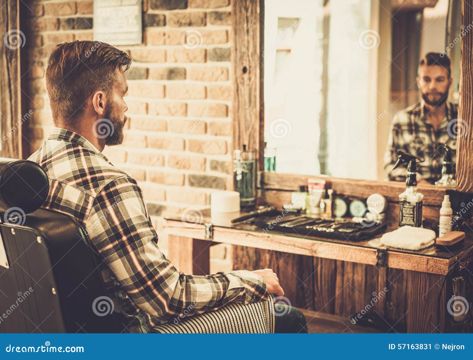 Client in a barber shop stock image. Image of bristles - 57163831