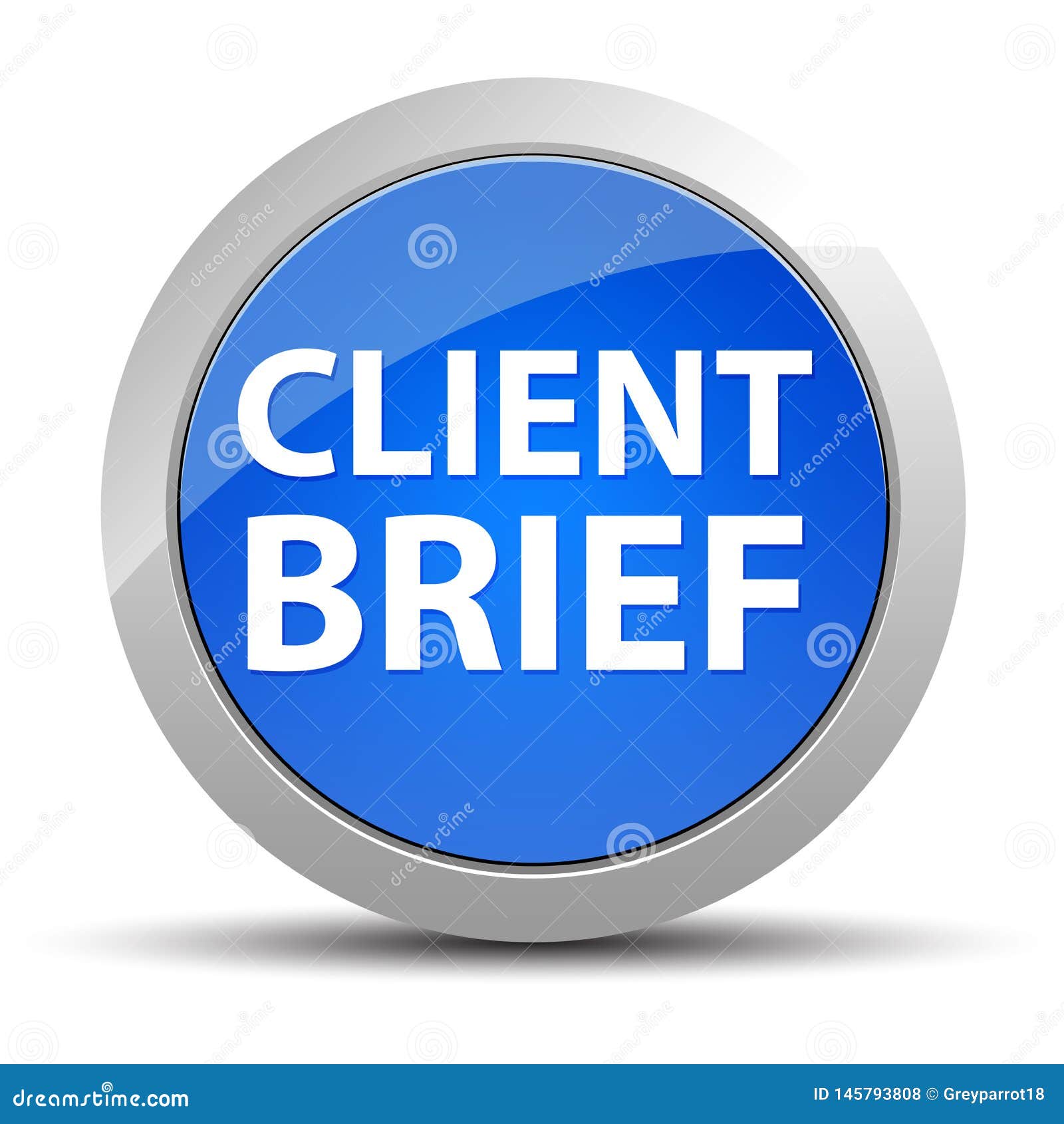 Client Brief Blue Round Button Stock Illustration - Illustration of ...