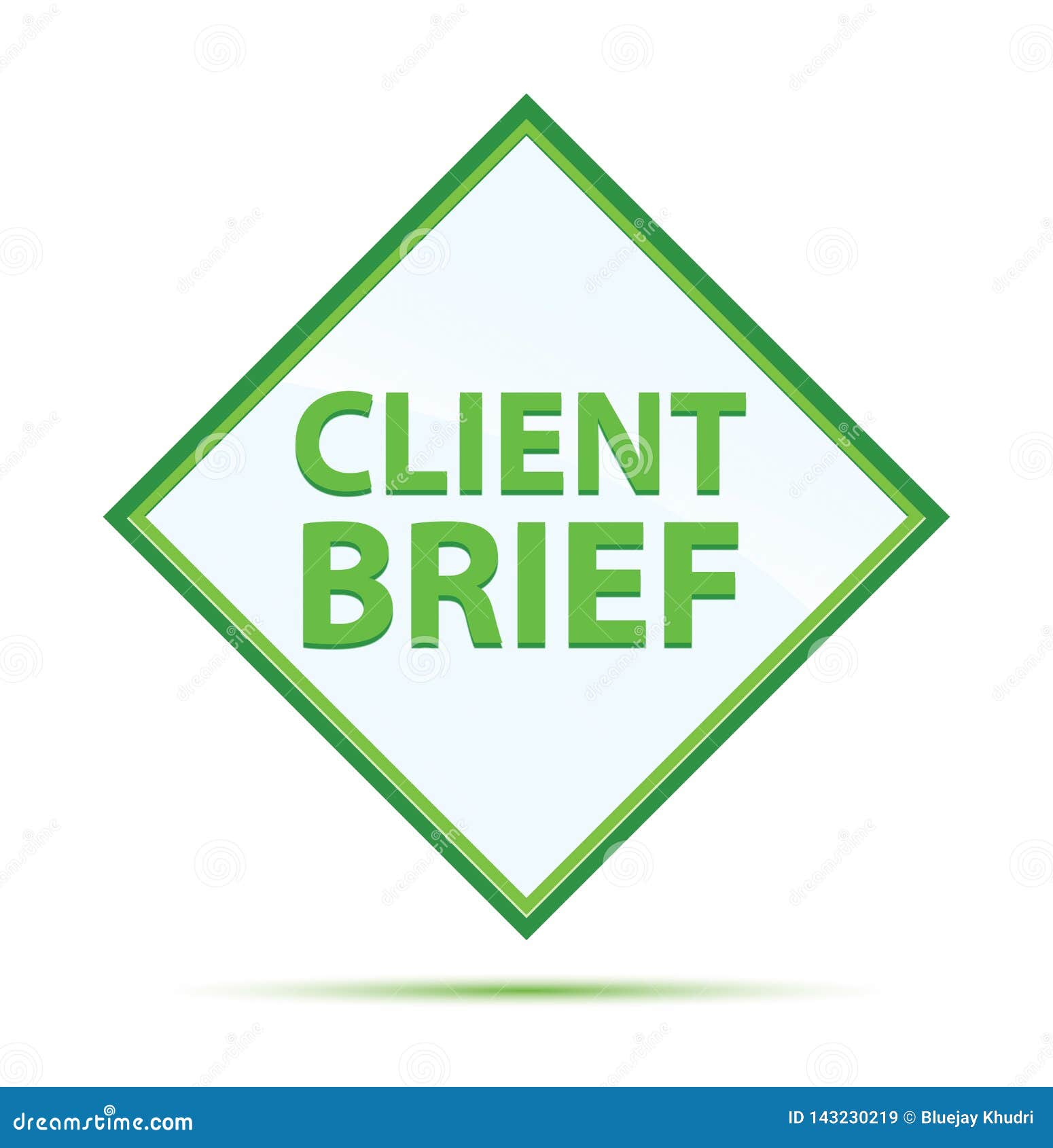 Client Brief Modern Abstract Green Diamond Button Stock Illustration ...