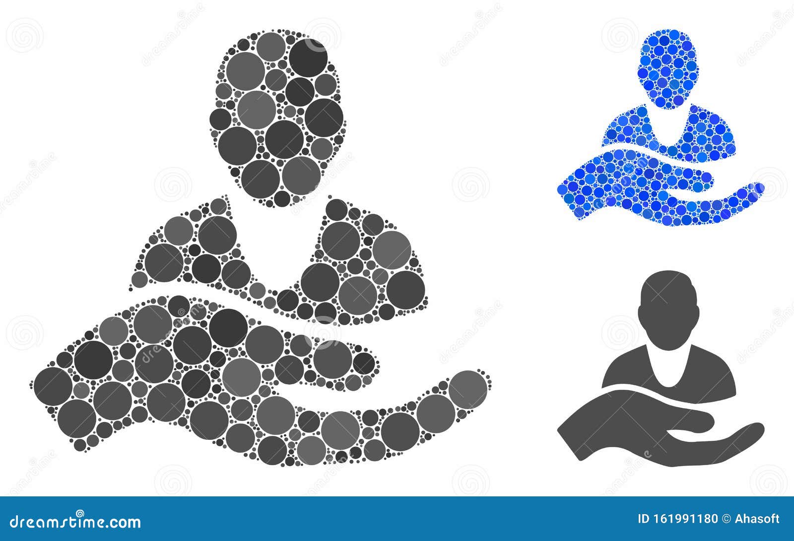 Client Care Hand Composition Icon of Circles Stock Vector ...