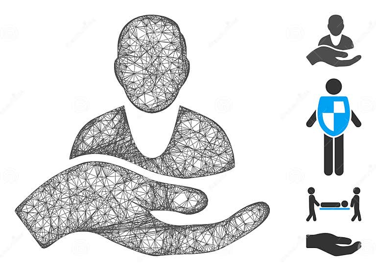 Client Care Hand Web Vector Mesh Illustration Stock Illustration ...