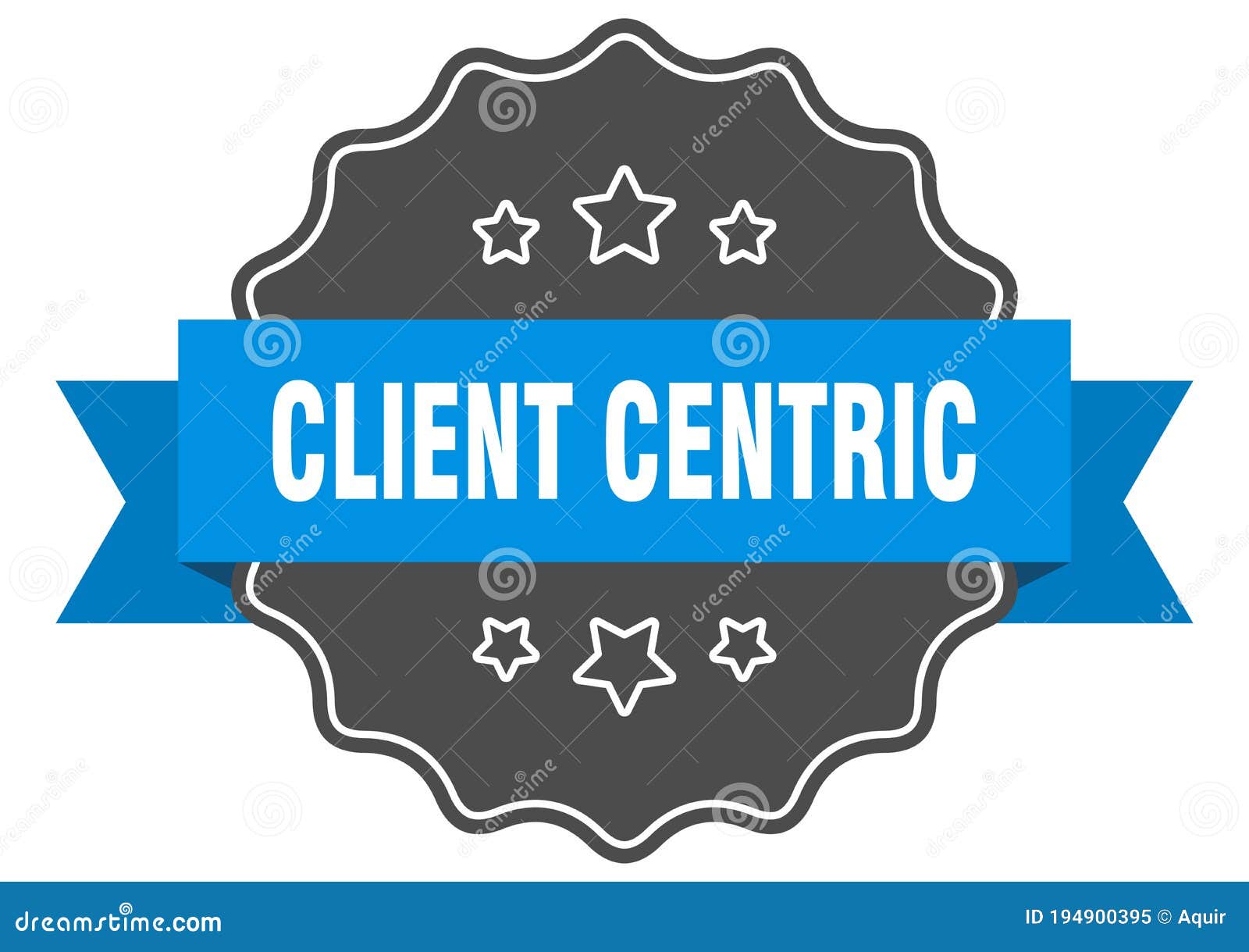 Client centric label stock vector. Illustration of grey - 194900395