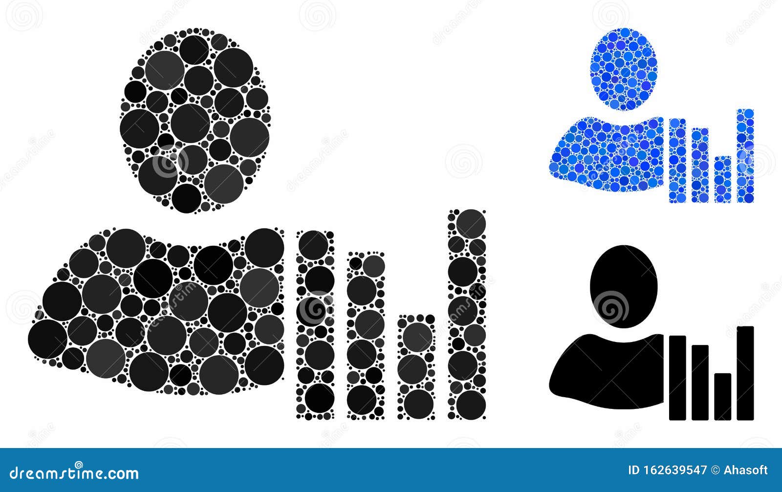 Client Charts Composition Icon of Circle Dots Stock Illustration ...
