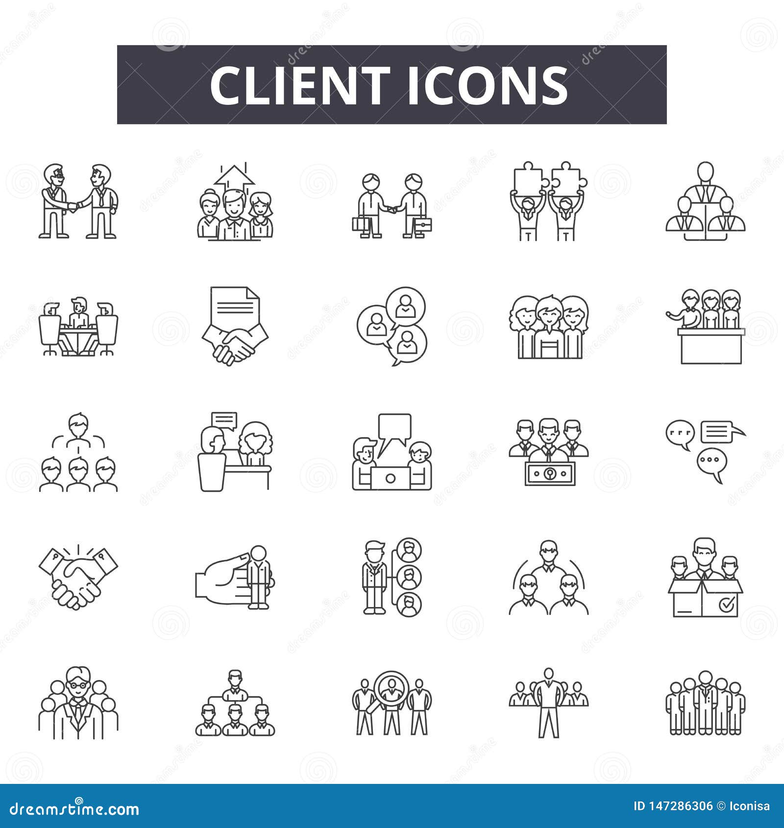 Client Concept Line Icons, Signs, Vector Set, Linear Concept, Outline ...