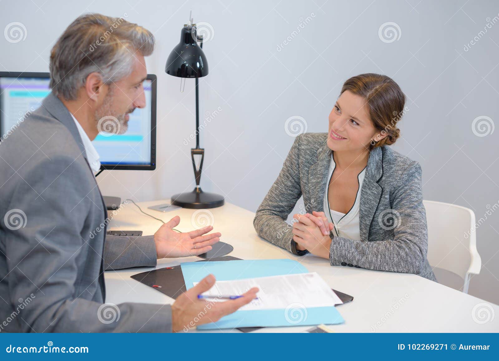 Client and Consultant Having Discussion Stock Image - Image of ...