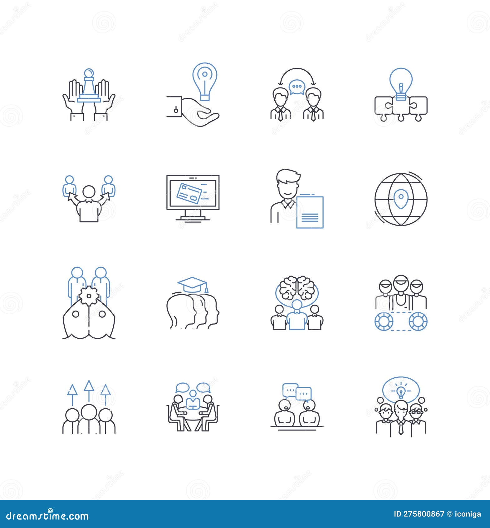 Client Consultation Line Icons Collection. Assessment, Feedback ...