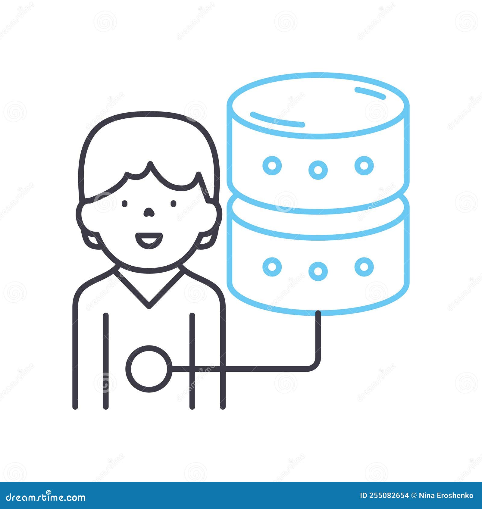 Client Database Line Icon, Outline Symbol, Vector Illustration, Concept ...