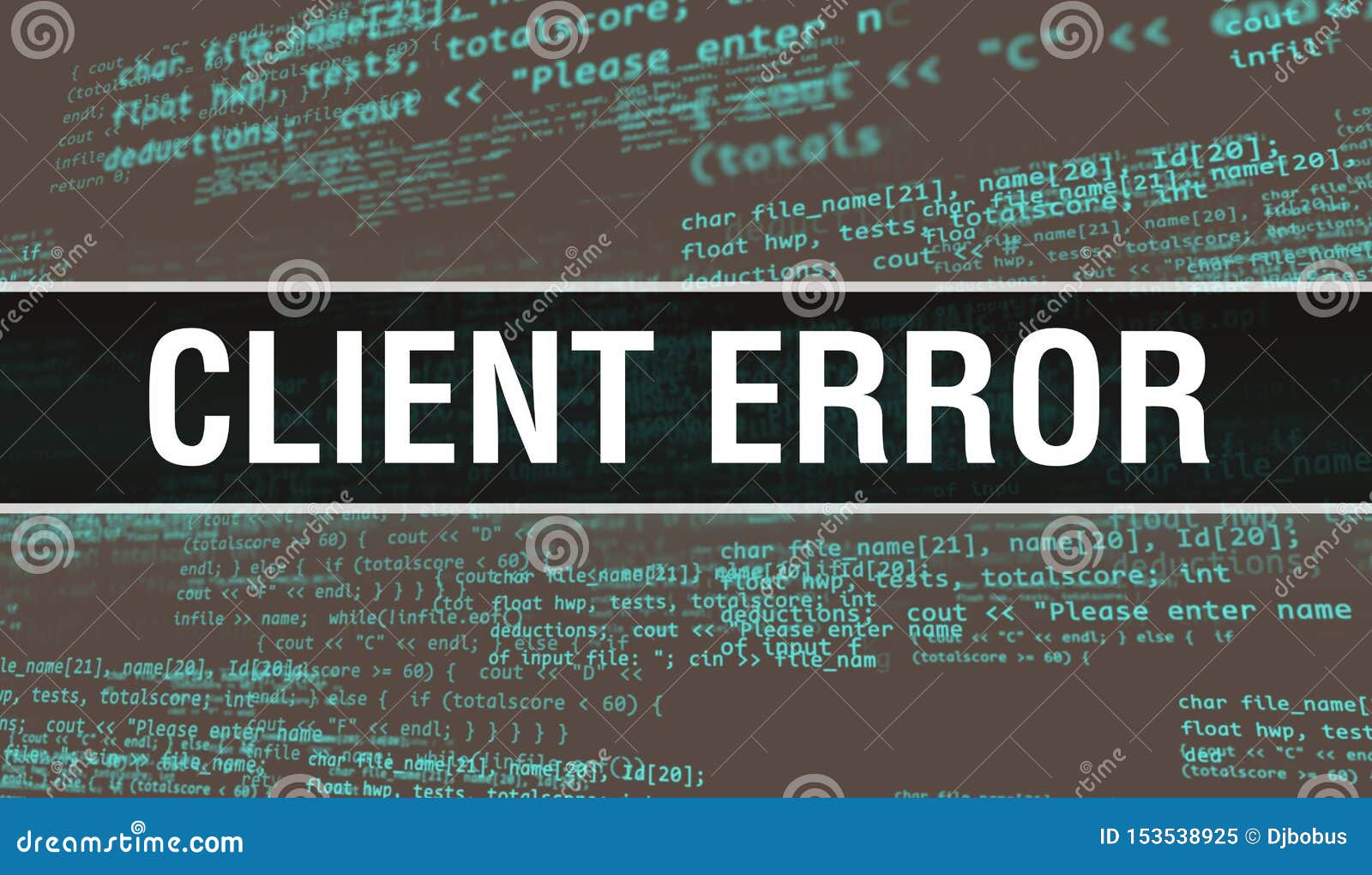 Client Error With Digital Java Code Text Client Error And Computer Software Coding Vector