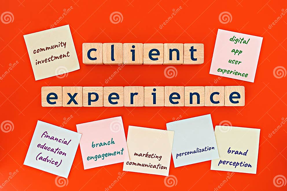Client Experience Model. Wooden Cubes with the Words `client Experience ...