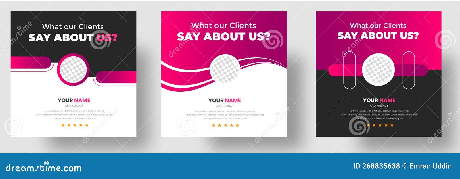 Client Feedback Social Media Post Banner Set. Customer Feedback ...