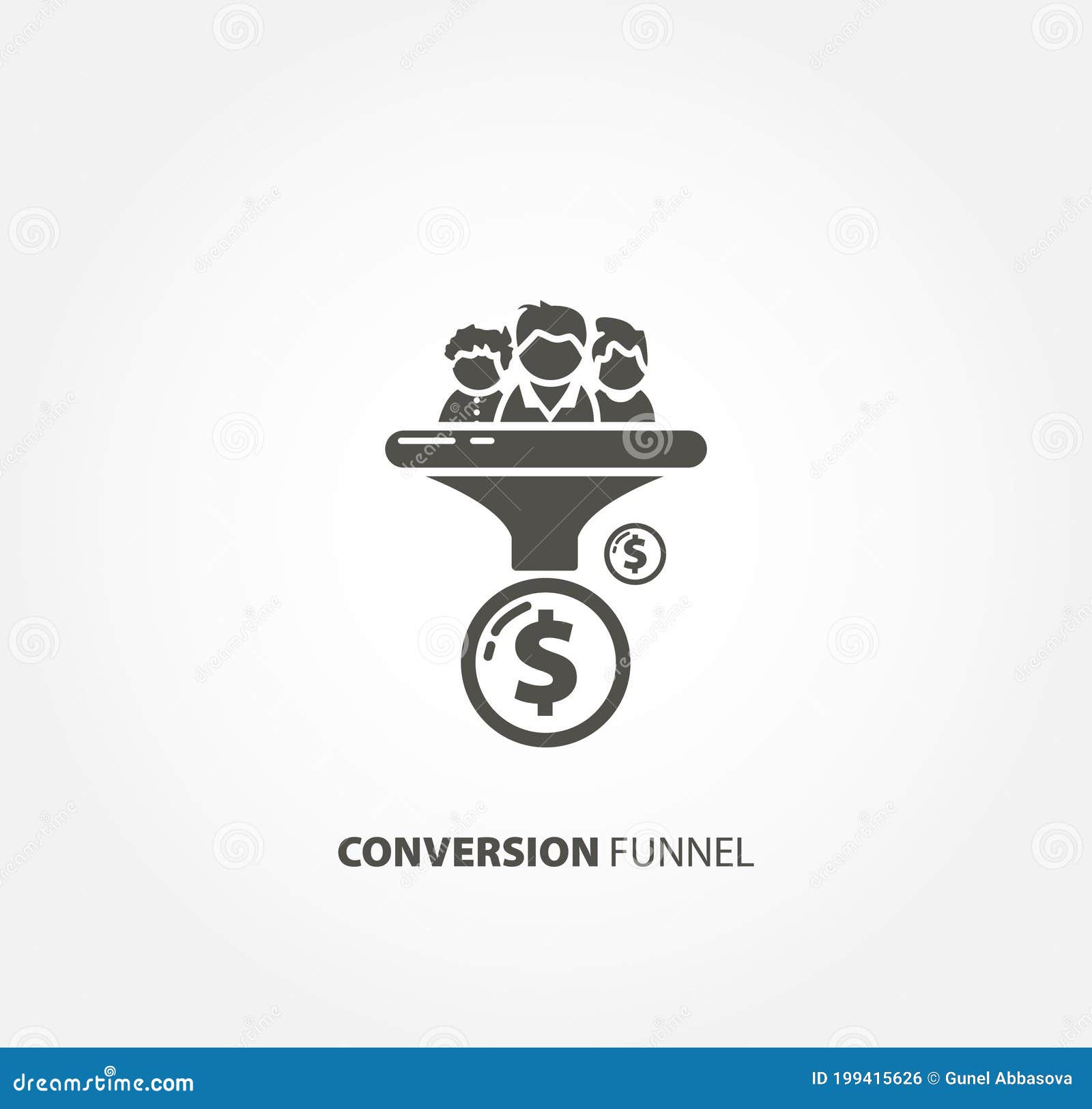 Client Funnel Icon. Conversion Funnel Design Element Stock Vector ...