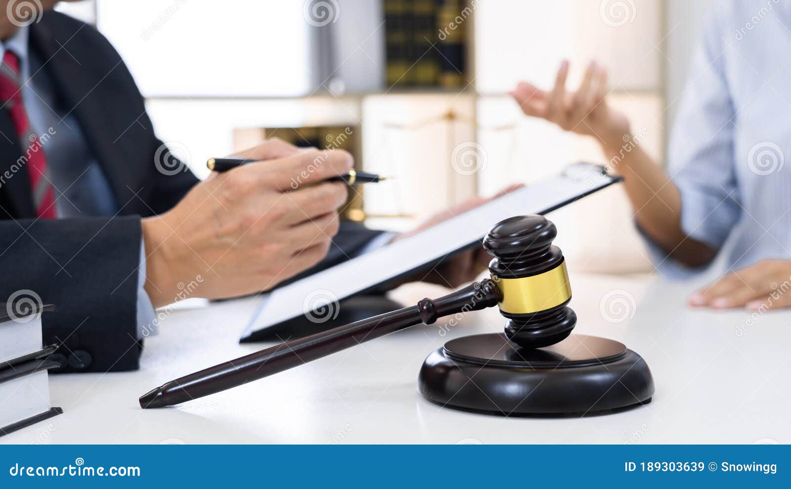 Client with His Partner Lawyers or Attorneys Discussing Discussing a ...