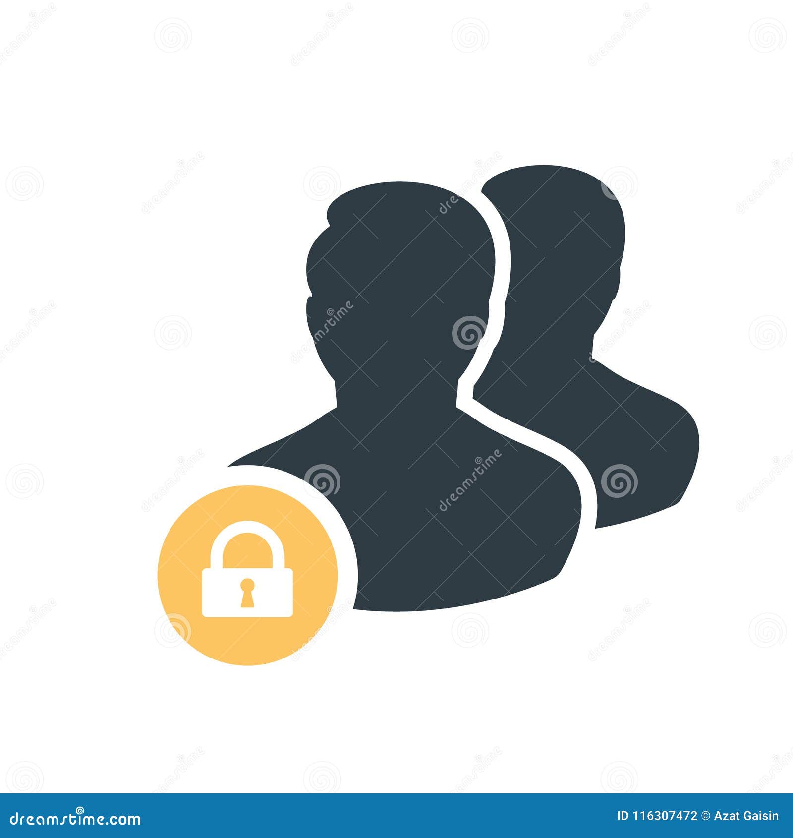 Client Icon with Padlock Sign. Client Icon and Security, Protection ...