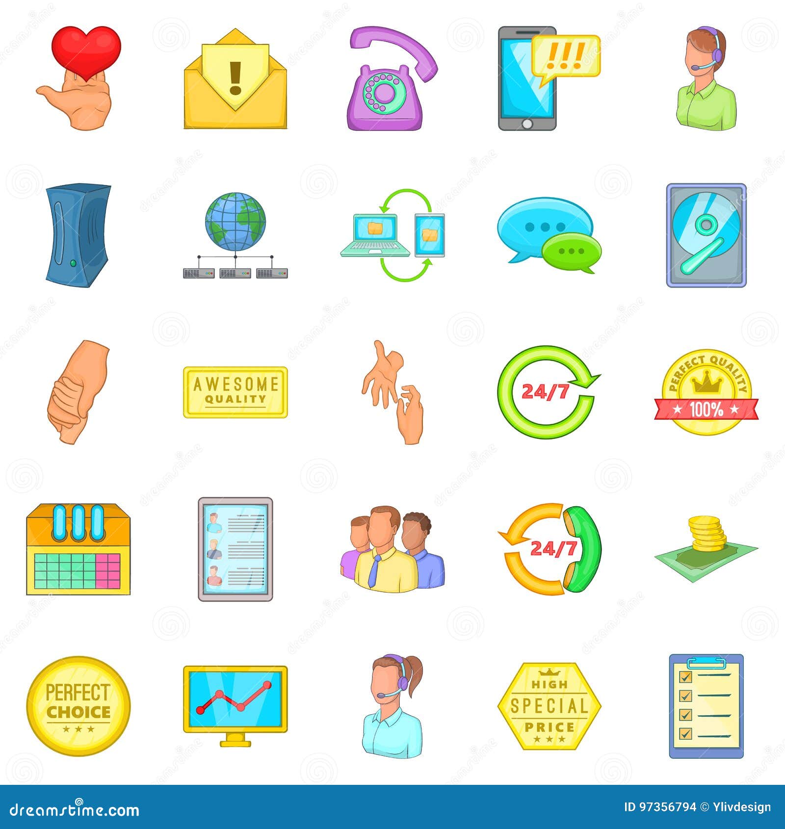 Client Icons Set, Cartoon Style Stock Vector - Illustration of ...