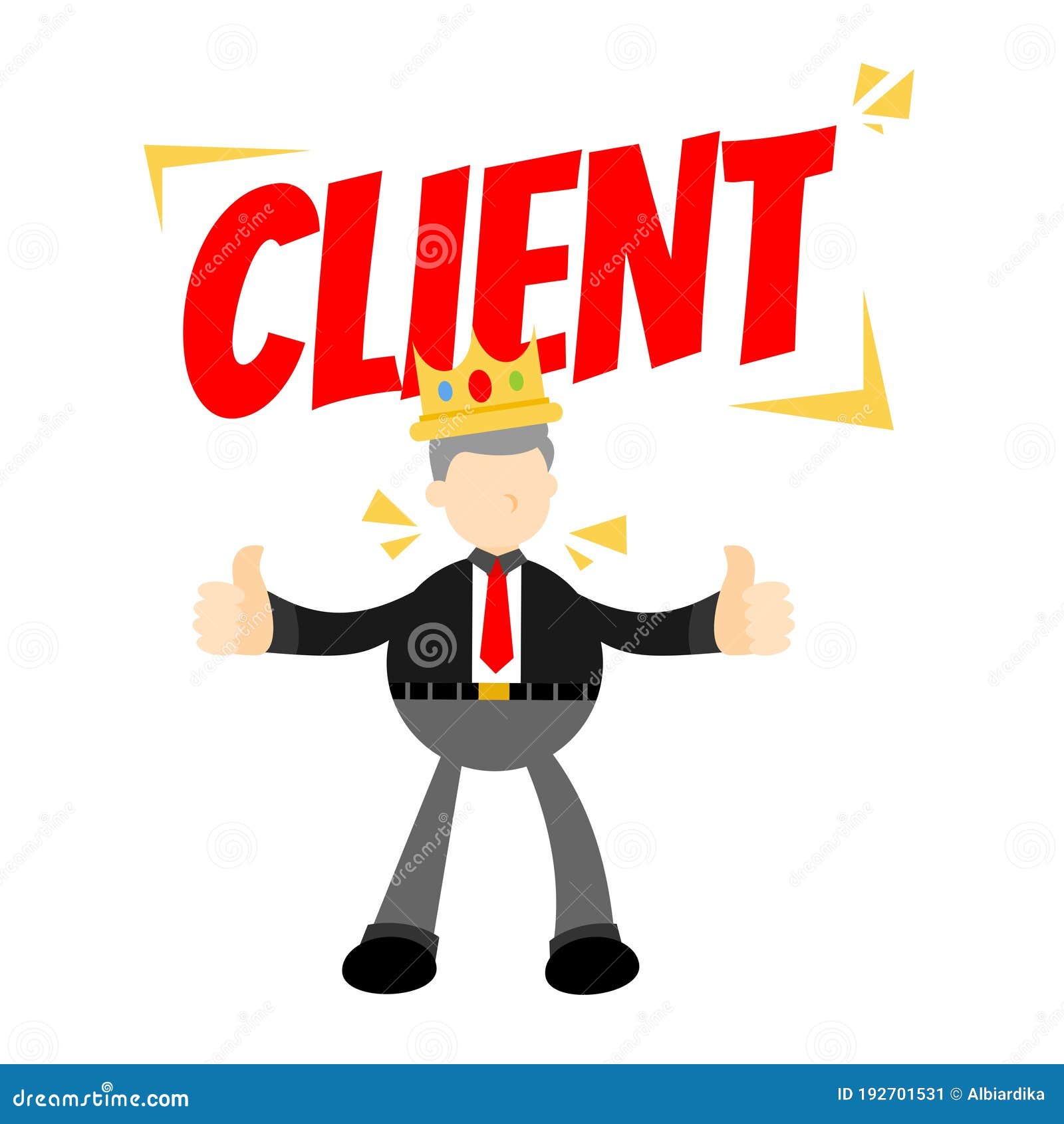 Client is King Flat Design Illustration Stock Vector - Illustration of ...