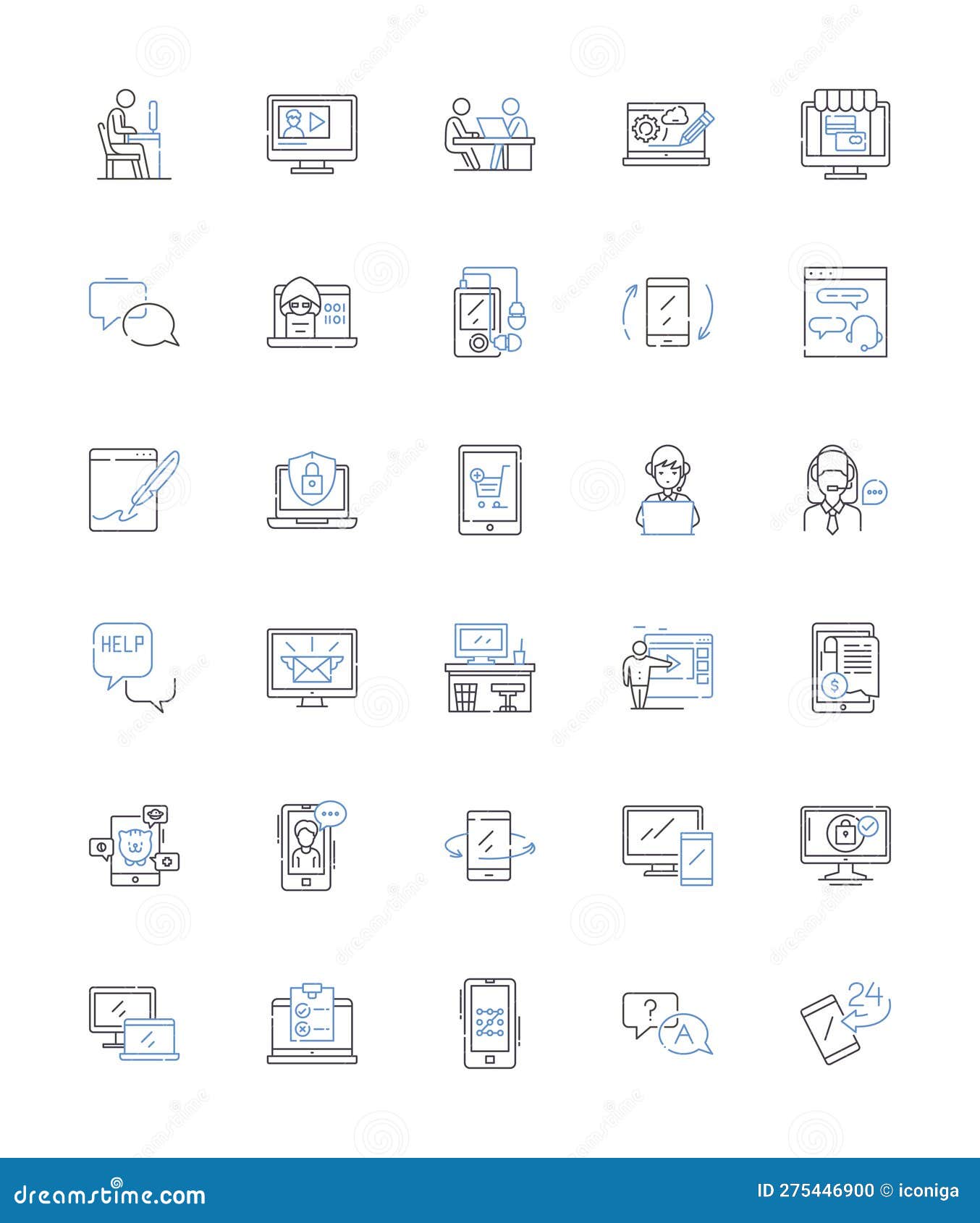 Client Line Icons Collection. Responsive, Trusrthy, Supportive ...