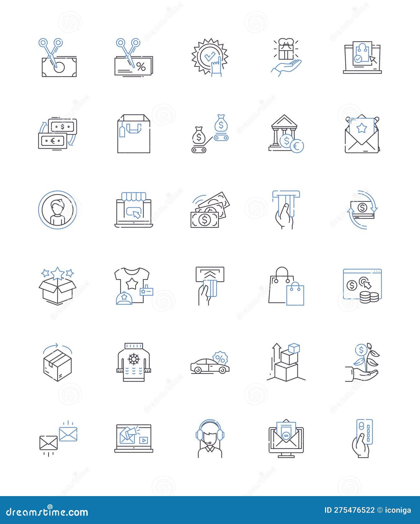Client Line Icons Collection. Satisfied, Responsive, Committed, Loyal ...