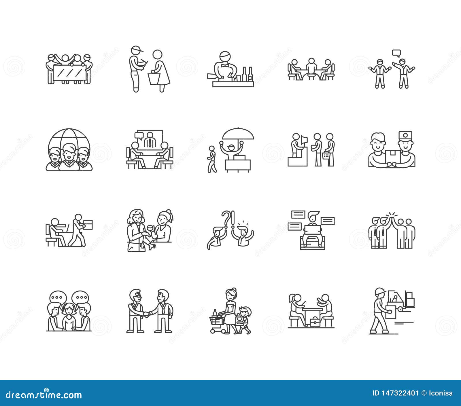 Client Line Icons, Signs, Vector Set, Outline Illustration Concept ...