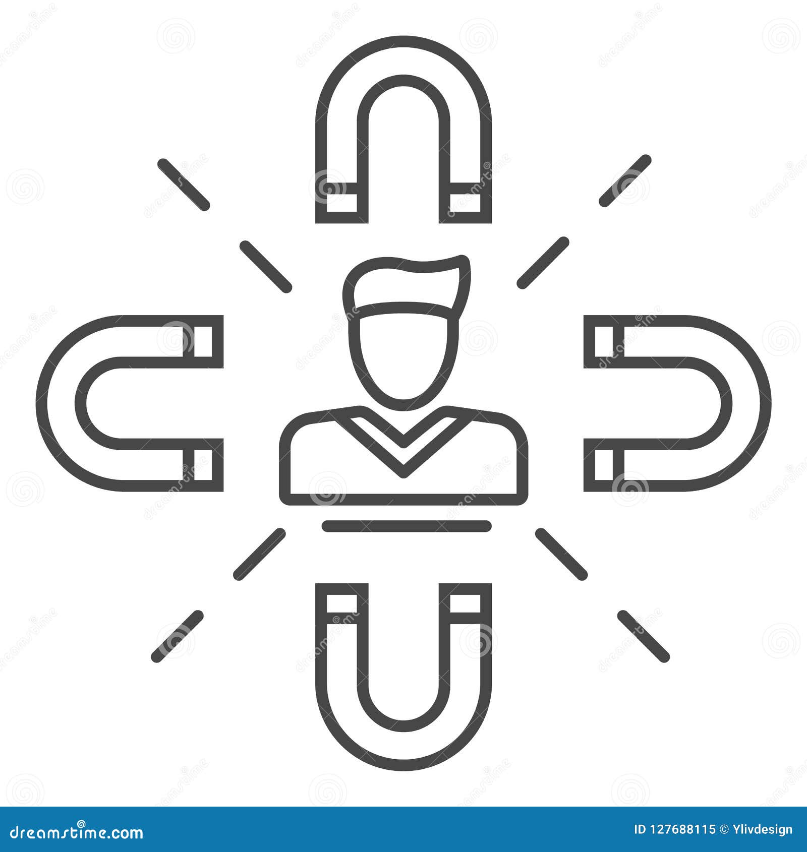 Client Magnet Retention Icon, Outline Style Stock Vector - Illustration ...