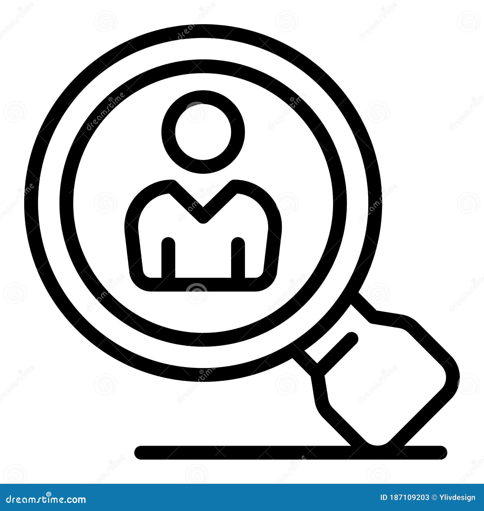 Client and Magnifier Icon, Outline Style Stock Vector - Illustration of ... Client and Magnifier Icon, Outline Style Stock Vector - Illustration of ...
