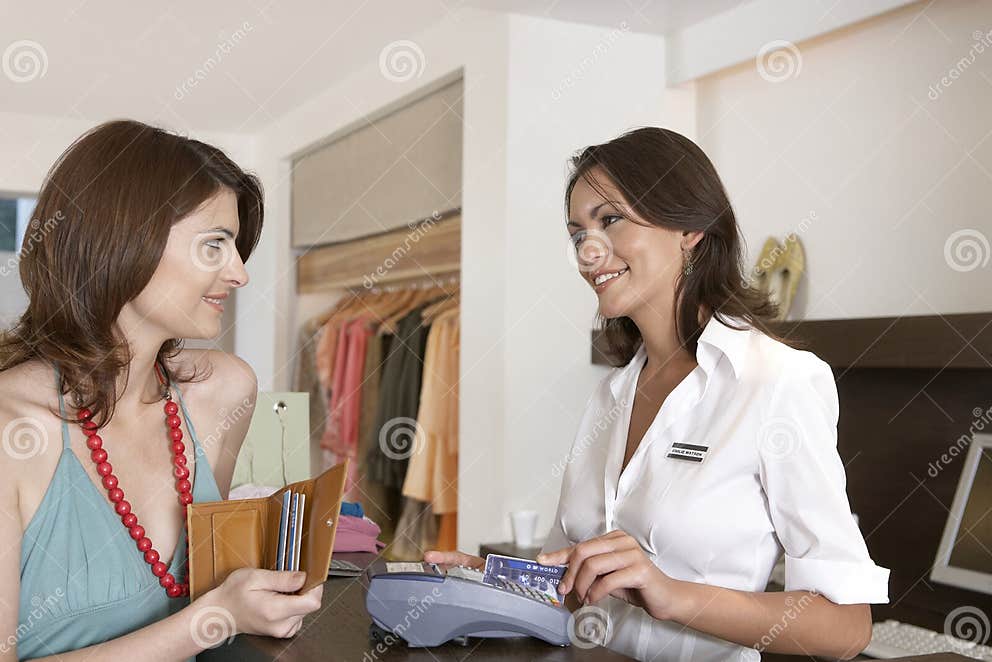 Client Making Payment by Counter Stock Image - Image of consumerism ...